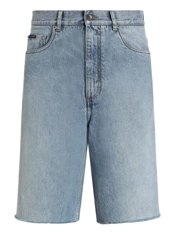 Dolce & Gabbana Logo Denim Shorts - Blue