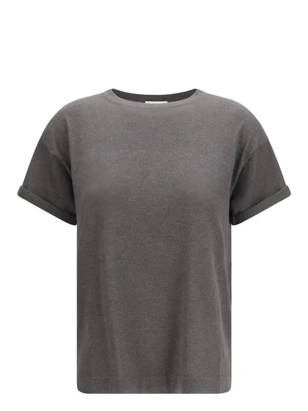 Brunello Cucinelli Cashmere Glitter T-shirt - Gray