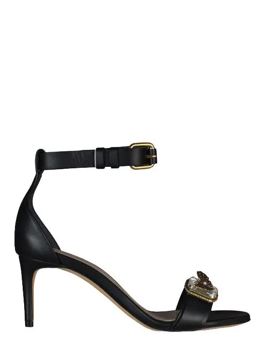 Alexander McQueen Embellished Leather Sandals - Black