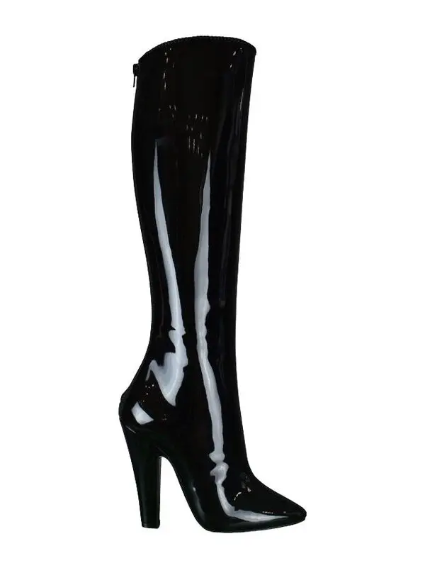 Saint Laurent Patent Leather Knee-high Boots - Black