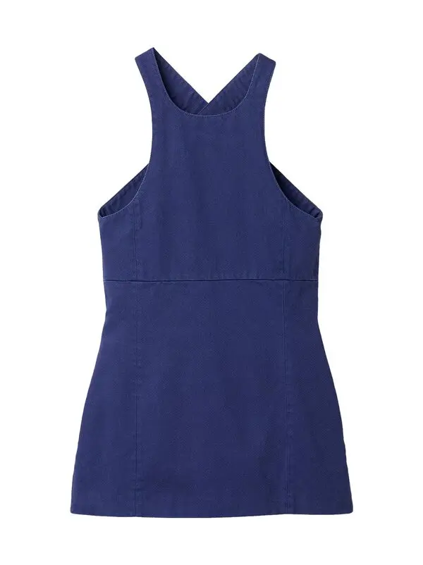 Miu Miu Garment-dyed Gabardine Mini Dress - Blue
