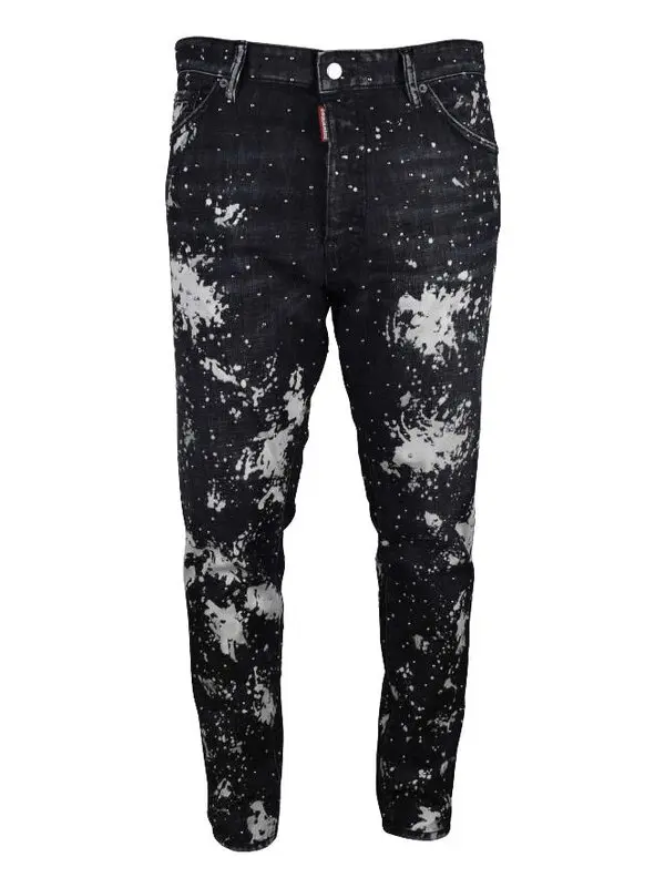 Dsquared2 Relax Long Crotch Jeans With Embellishments - Black