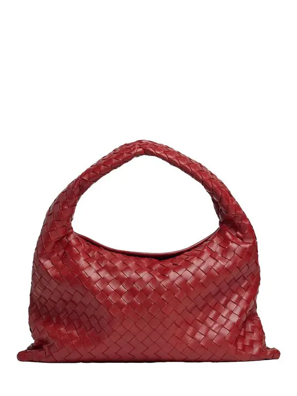 Bottega Veneta Hop Piccola Woven Leather Shoulder Bag - Red