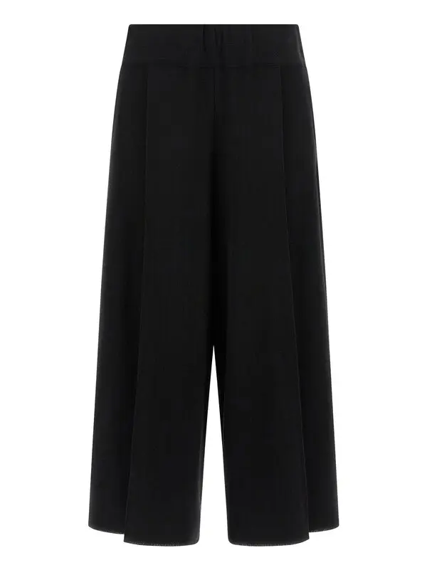 Issey Miyake A-poc Jersey Cropped Wide Leg Pants - Black