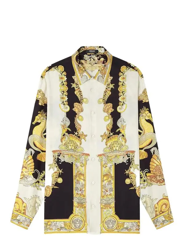 Versace Coral Theatre Silk Shirt - Multicolor