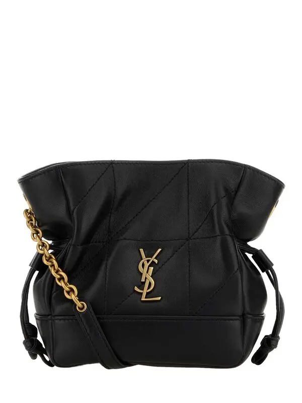 Saint Laurent Leather Mini Jamie Bucket Bag - Black