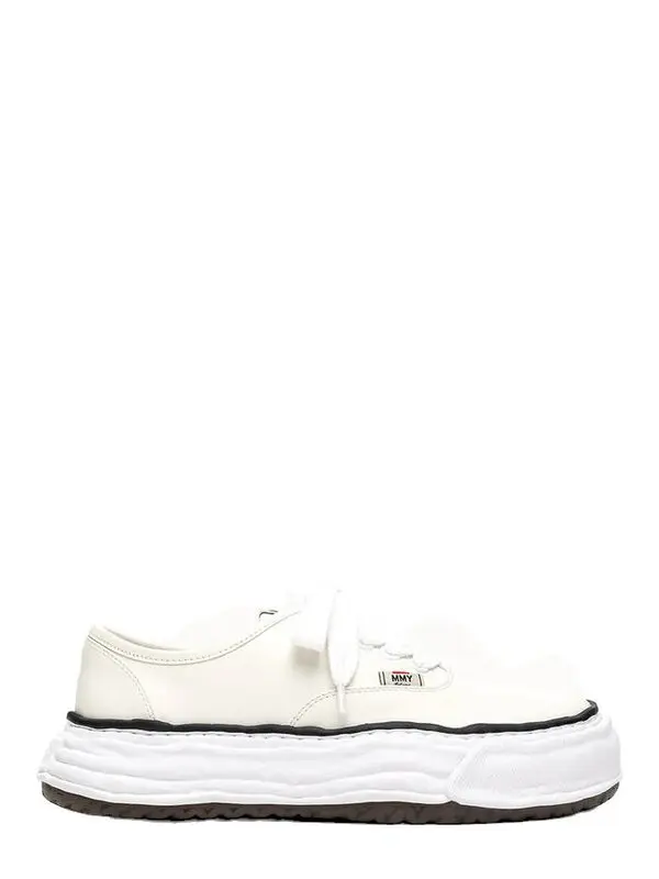 Mihara Yasuhiro Leather Lace-up Sneakers - White