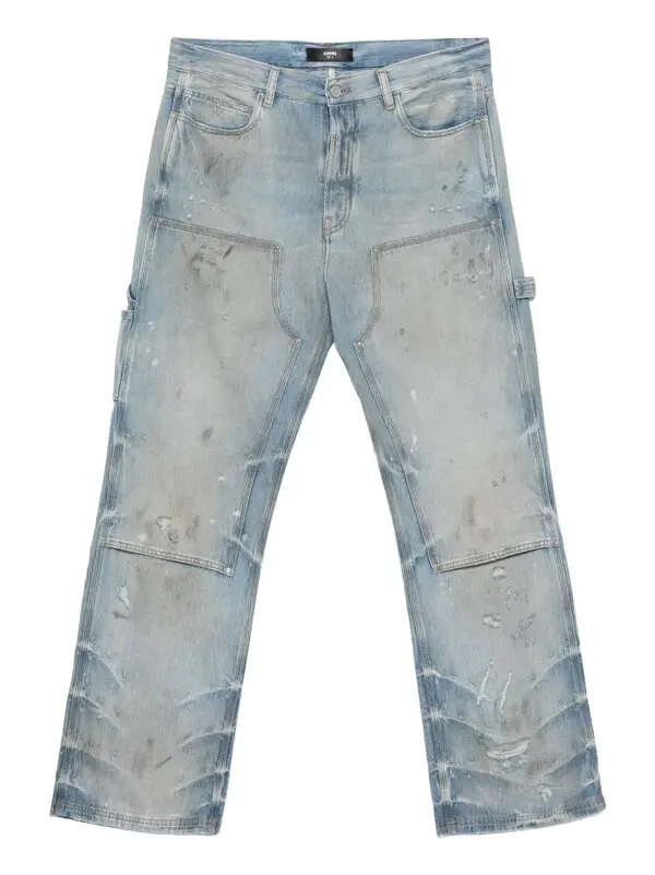 Amiri Straight-leg Jeans With Distressed Finish - Blue