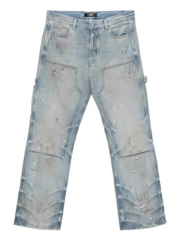Amiri Straight-leg Jeans With Distressed Finish - Blue