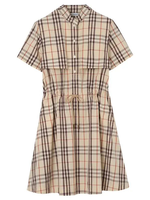 Burberry Check Cotton Short-sleeved Dress - Multicolor