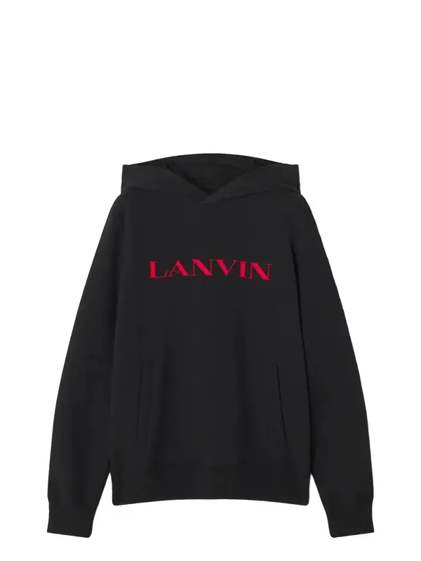 LANVIN Embroidered Logo Hoodie - Black