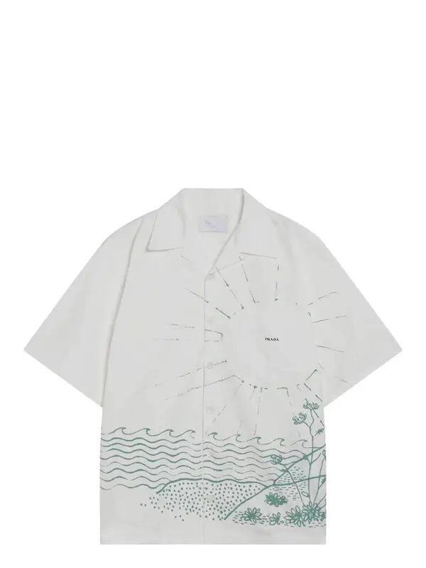 Prada Printed Cotton Shirt - Green