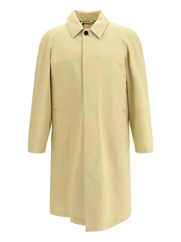 Burberry Long Cotton Twill Car Coat - Cream