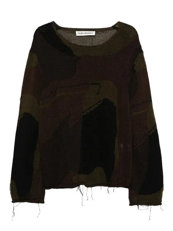 Our Legacy Camouflage Knitted Jumper - Brown