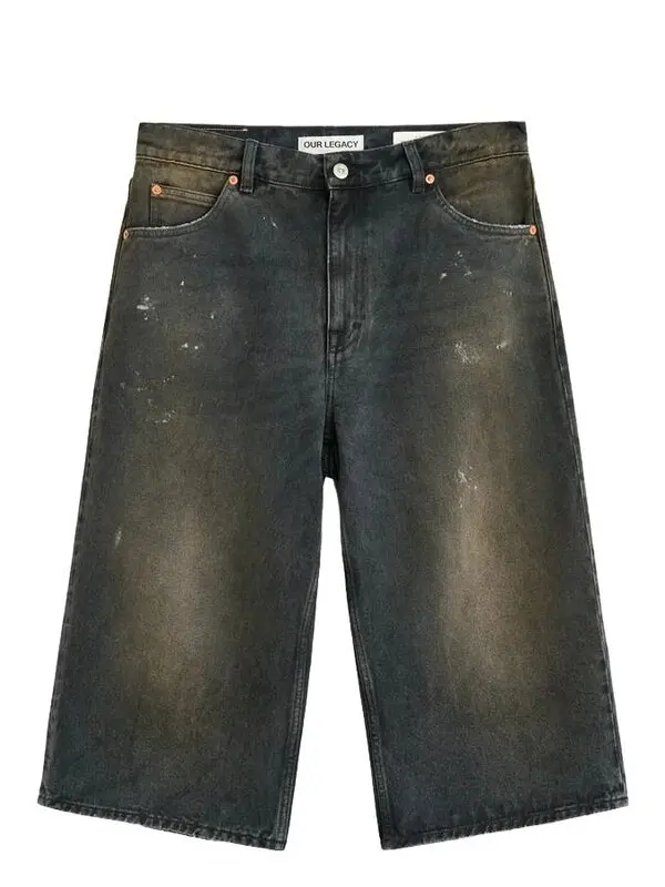 Our Legacy Nebula Wash Relaxed Fit Denim Shorts - Blue