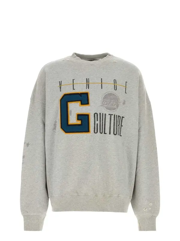 GOLDEN GOOSE Grey Cotton Sweatshirt - Gray