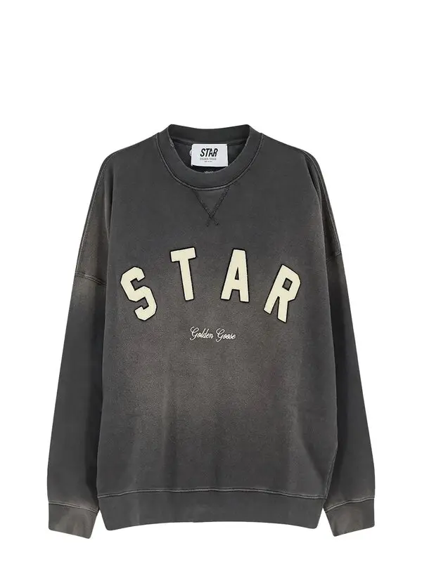 GOLDEN GOOSE Star-print Crewneck Sweatshirt - Gray