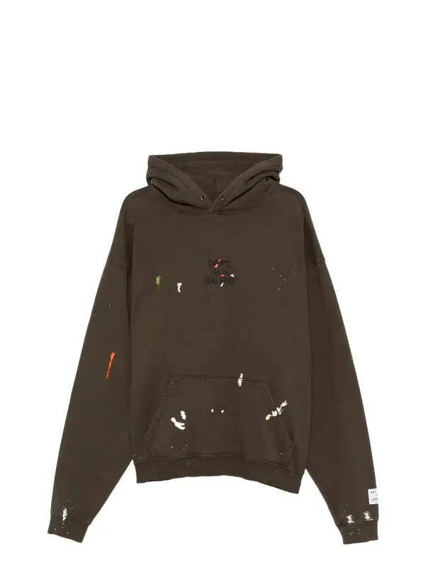 GALLERY DEPT. Paint Splatter Drawstring Hoodie - Brown