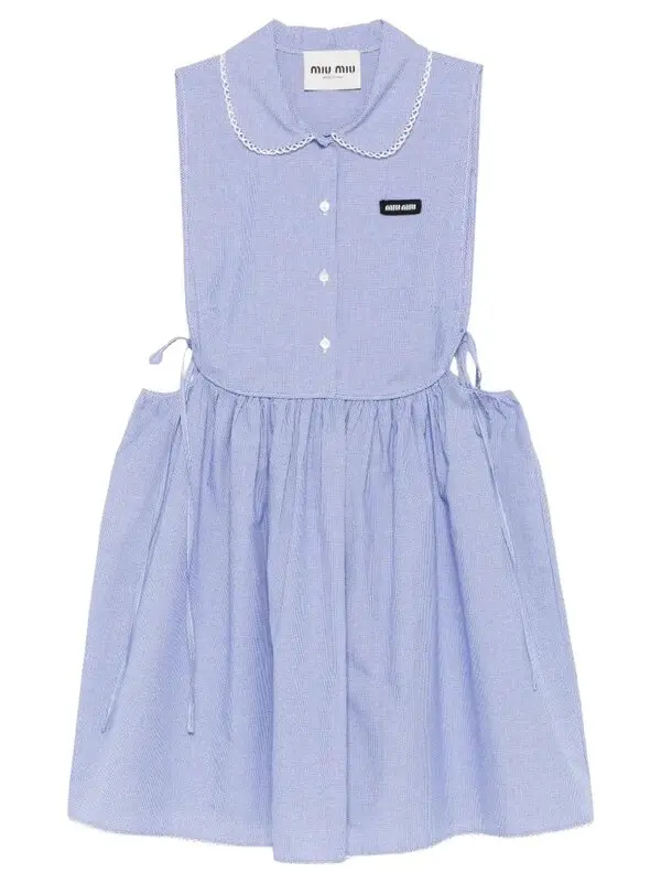 Miu Miu Gingham Check Cotton Dress - Blue