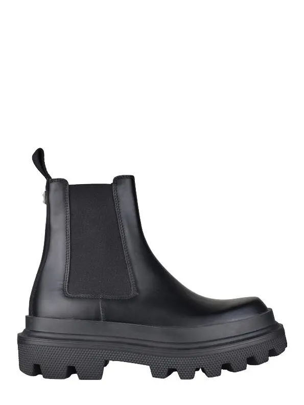 Dolce & Gabbana Leather Chelsea Boots - Black