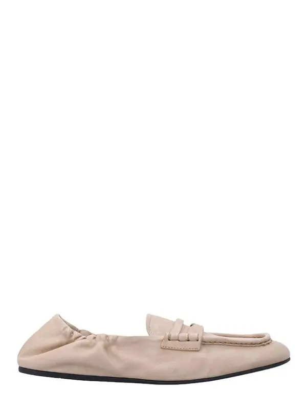 Miu Miu Ruched Detailing Flat Loafers - Cream