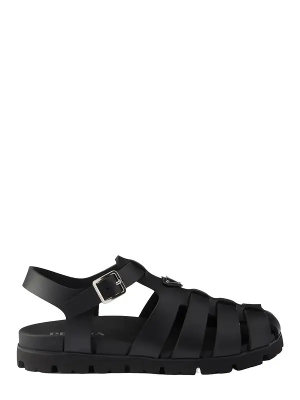Prada Fisherman Sandals With Buckle Detail - Black