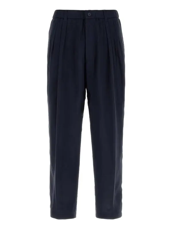 Giorgio Armani Navy Twill Trousers - Blue