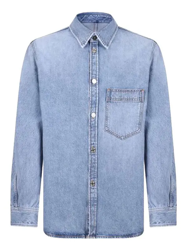 Givenchy Button-down Shirt With Patch Pocket - Blue
