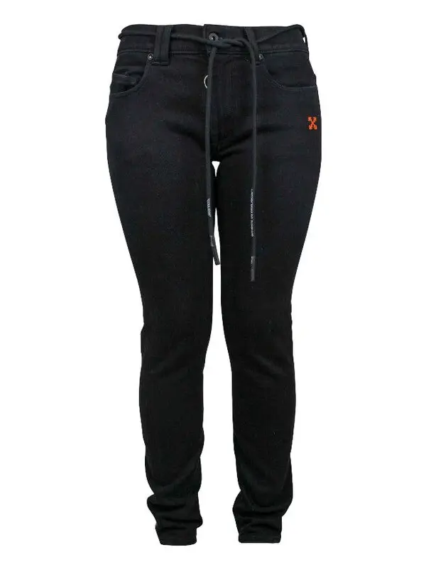 Off-White Diagonal Stripe Jeans - Black