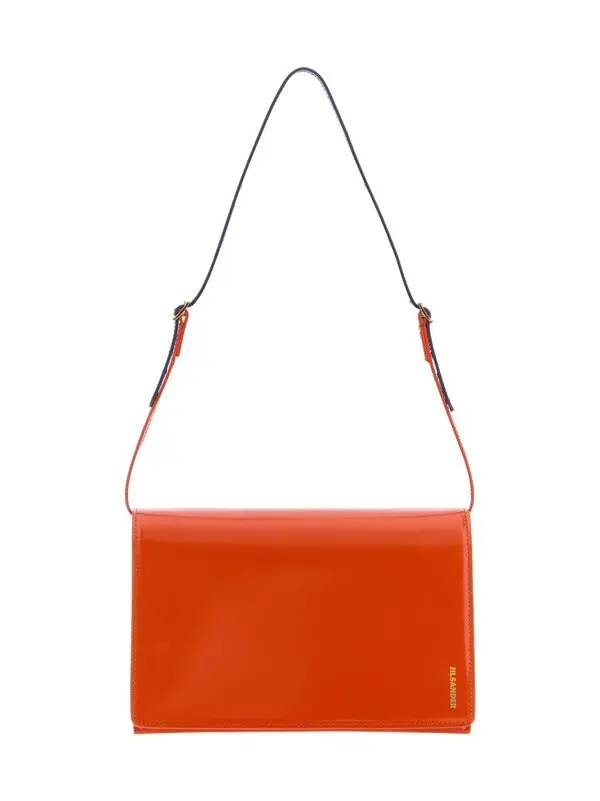 JIL SANDER Leather Small File Shoulder Bag - Orange