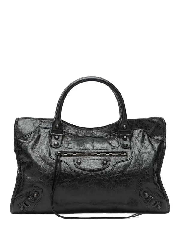Balenciaga Le City Medium Bag In Arena Leather - Black