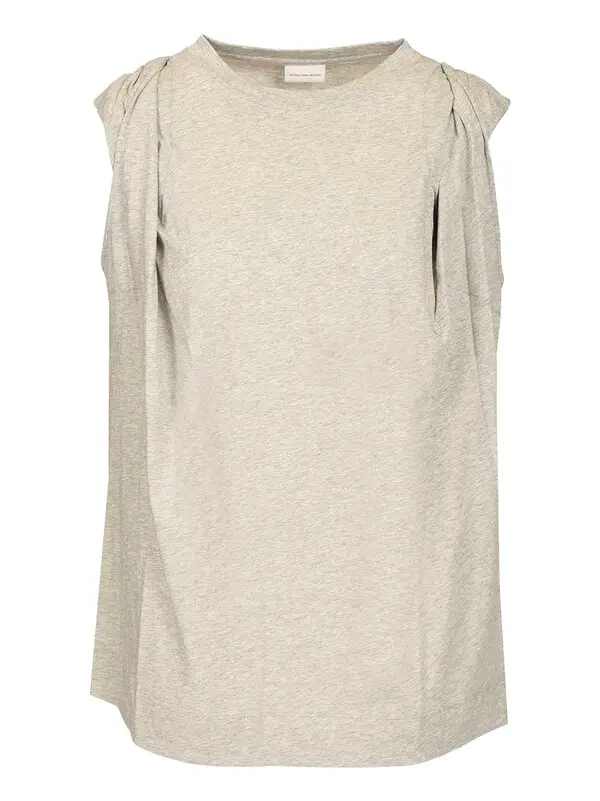 Dries Van Noten Sleeveless Ultra-light Jersey Top - Gray