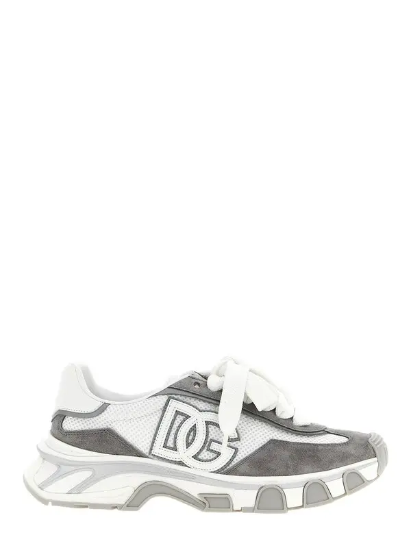 Dolce & Gabbana Dg Country Road' Suede And Mesh Sneakers - Gray