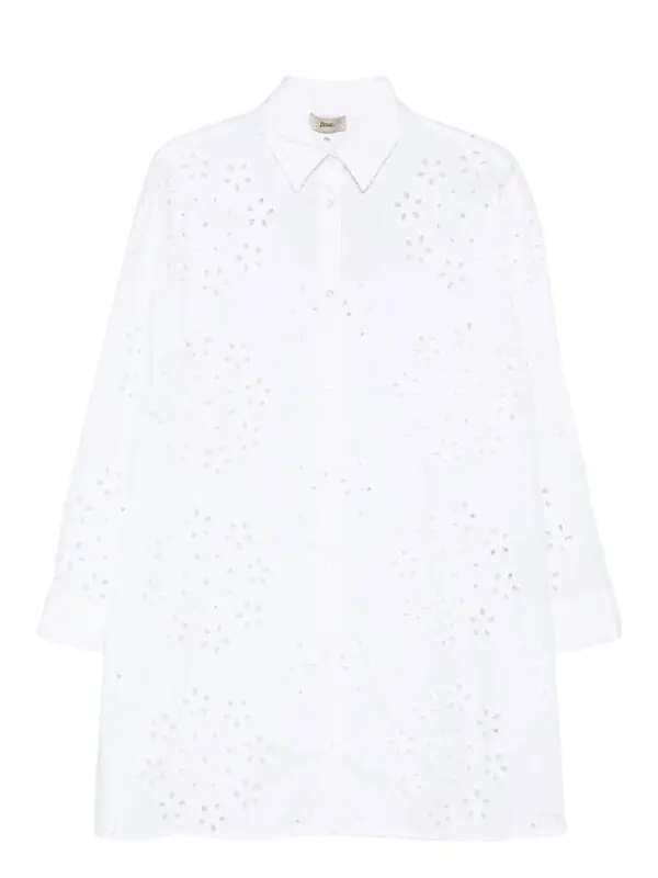 Herno Cotton Blend Embroidered Shirt - White