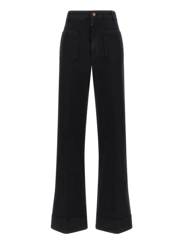 Victoria Beckham Alina Wide Leg Jeans - Black