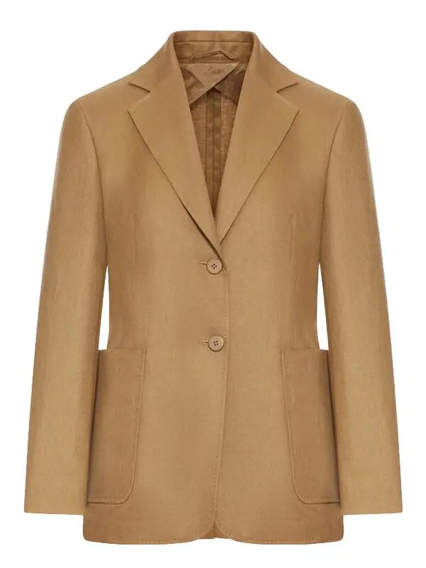 Max Mara Two-button Linen Blazer - Cream