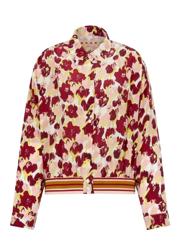 Marni Floral Striped Silk Shirt - Multicolor