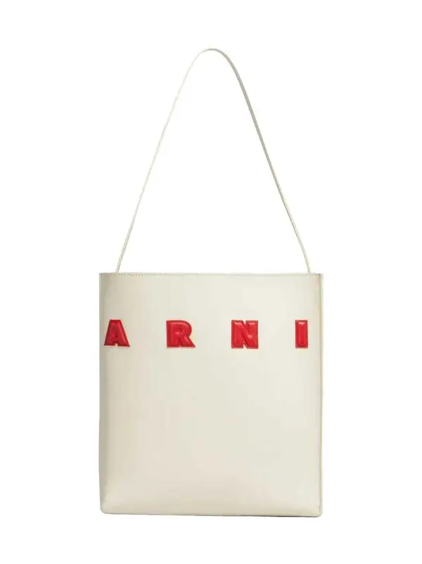 Marni Museo Tote Bag With Appliqu - White