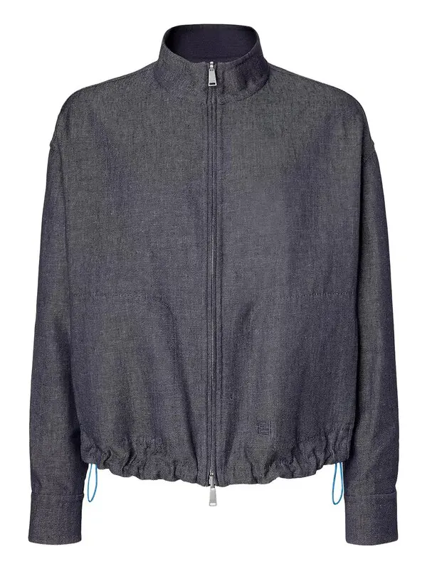 Fendi Reversible Embroidered Ff Logo Denim Jacket - Multicolor