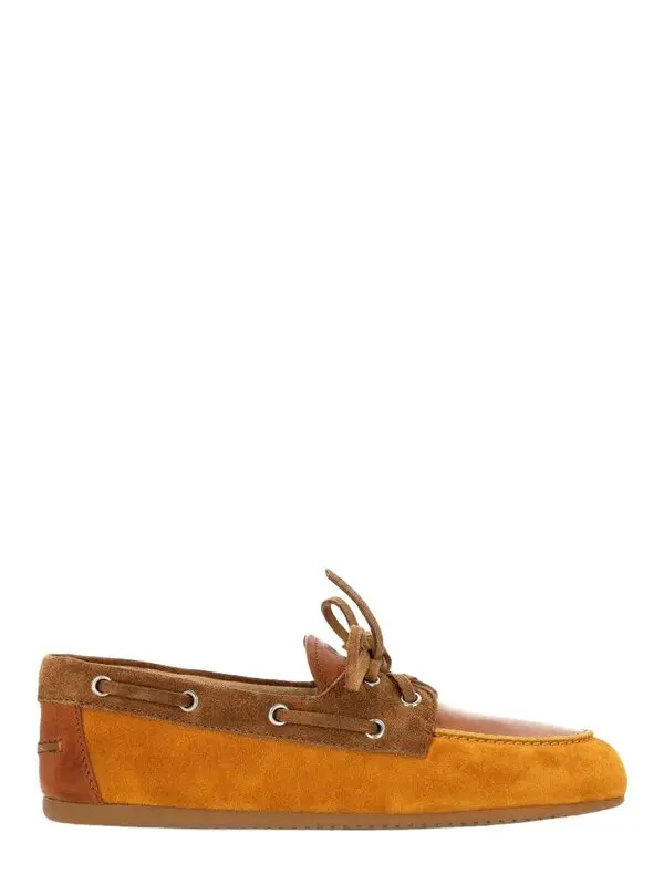 Miu Miu Suede Lace-up Loafers - Brown