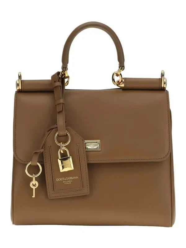 Dolce & Gabbana My Sicily Satchel Bag With Top Handle And Adjustable Shoulder Strap - Brown