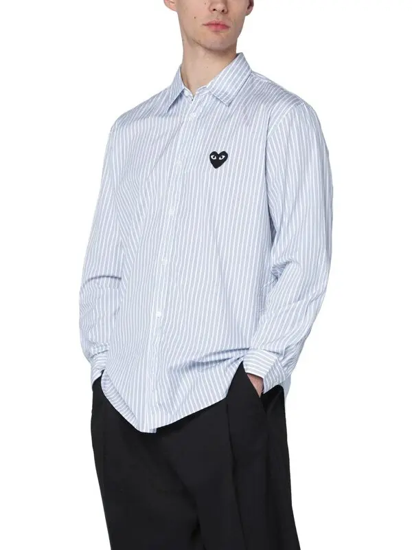 Comme Des Garçons Comme Des Garã§ons Shirt Light Blue Striped Cotton Shirt - White