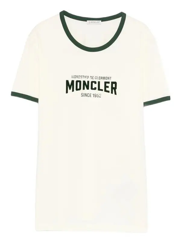 Moncler Organic Cotton T-shirt With Trim Detail - White