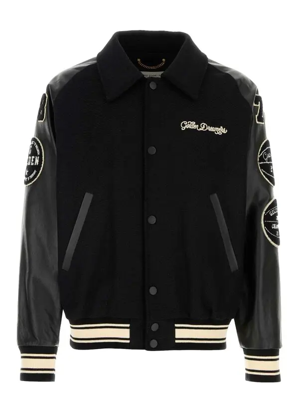 GOLDEN GOOSE Virgin Wool Bomber Jacket - Black