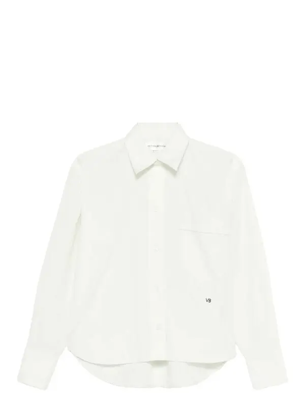 Victoria Beckham Vb Embroidery Cropped Shirt - Multicolor