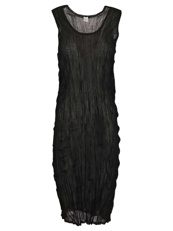 TOTEME Crinkled Knit Tank Dress - Black