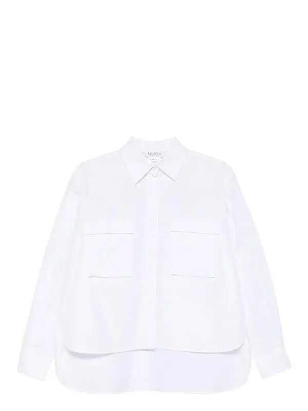 Max Mara Cotton Shirt With Classic Collar And Chest Pockets - White