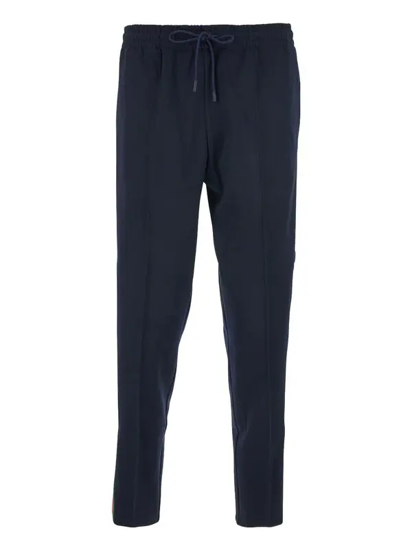 Gucci Blue Pants With Elastic Waist And Drawstring And Web Detail On The Side In Tech Fabric For - Multicolor