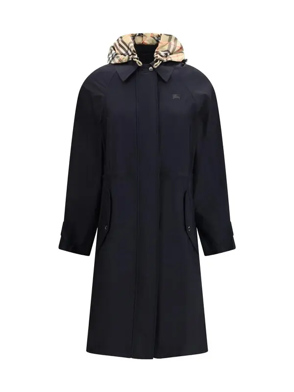 Burberry Newbury Parka In Stretch Nylon Twill - Black