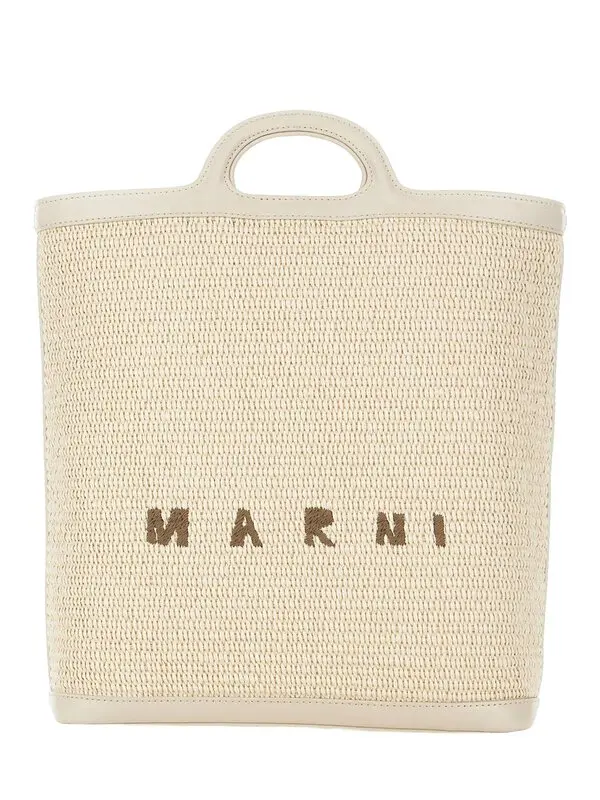 Marni Raffia Tote Bag With Logo - Multicolor